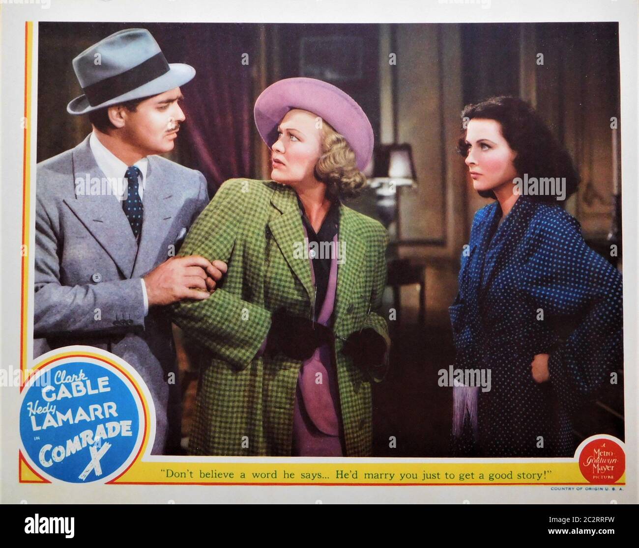 CLARK GABLE EVE ARDEN and HEDY LAMARR in COMRADE X 1940 director KING ...