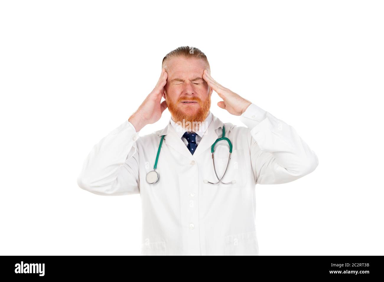 Stressed mind of a doctor isolated on a white background Stock Photo ...