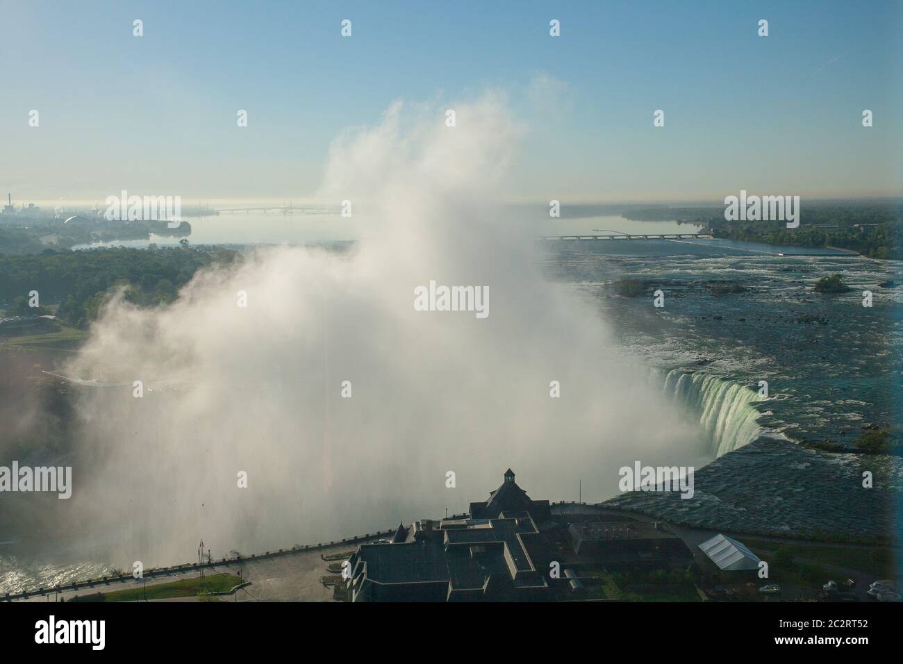 Scenic and wonderful view of Niagara Falls from above at sunrise ...