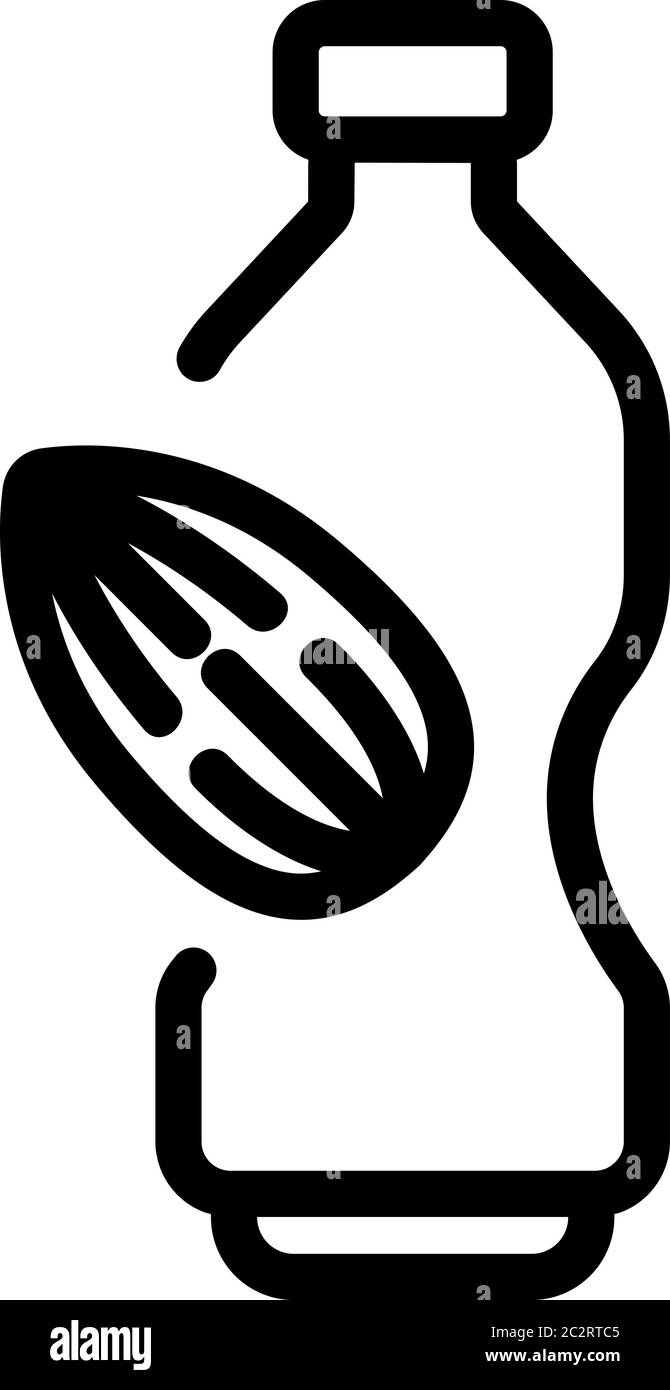 almond oil bottle icon vector outline illustration Stock Vector Image ...