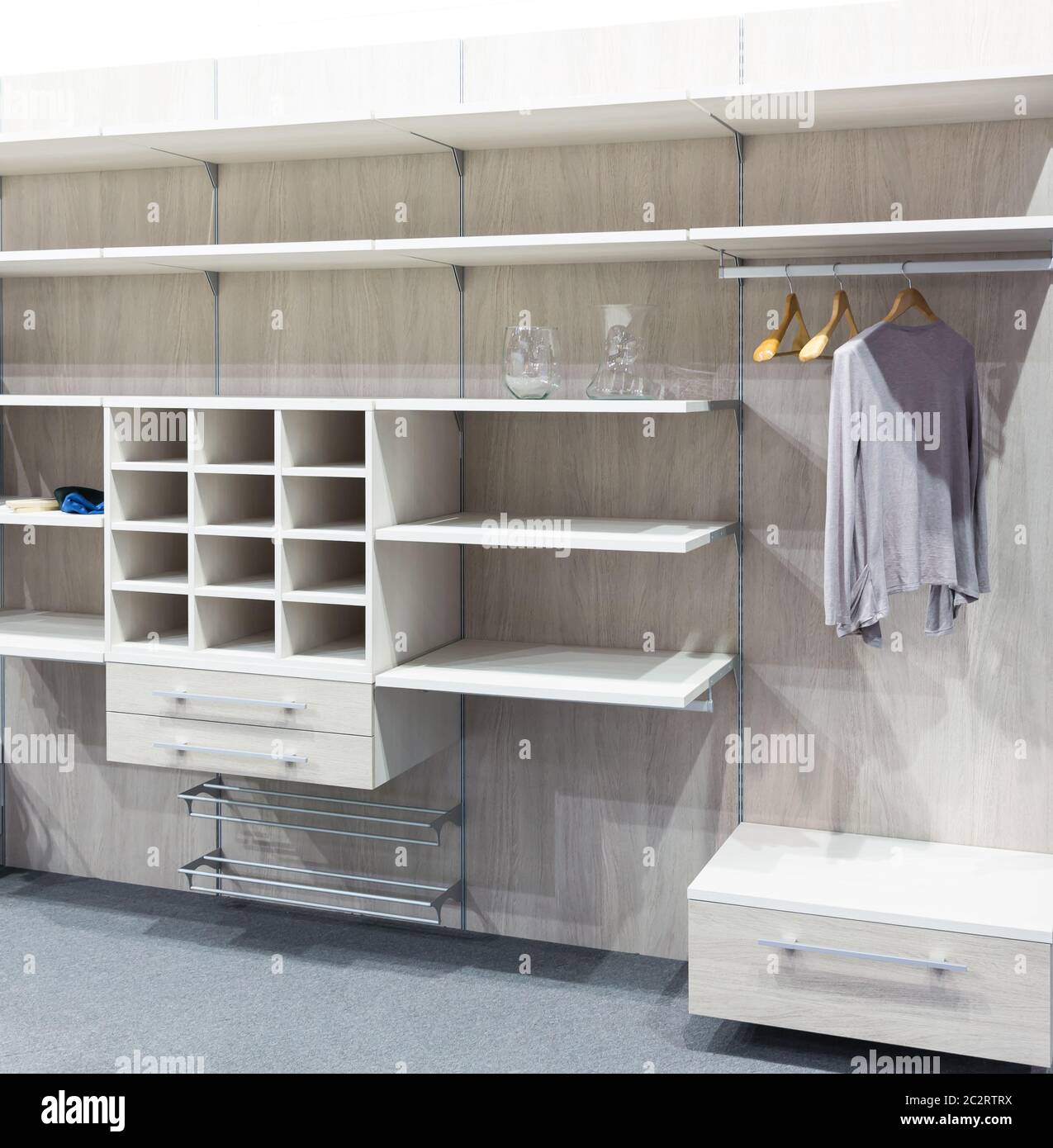 Modern white wooden dressing room Stock Photo - Alamy