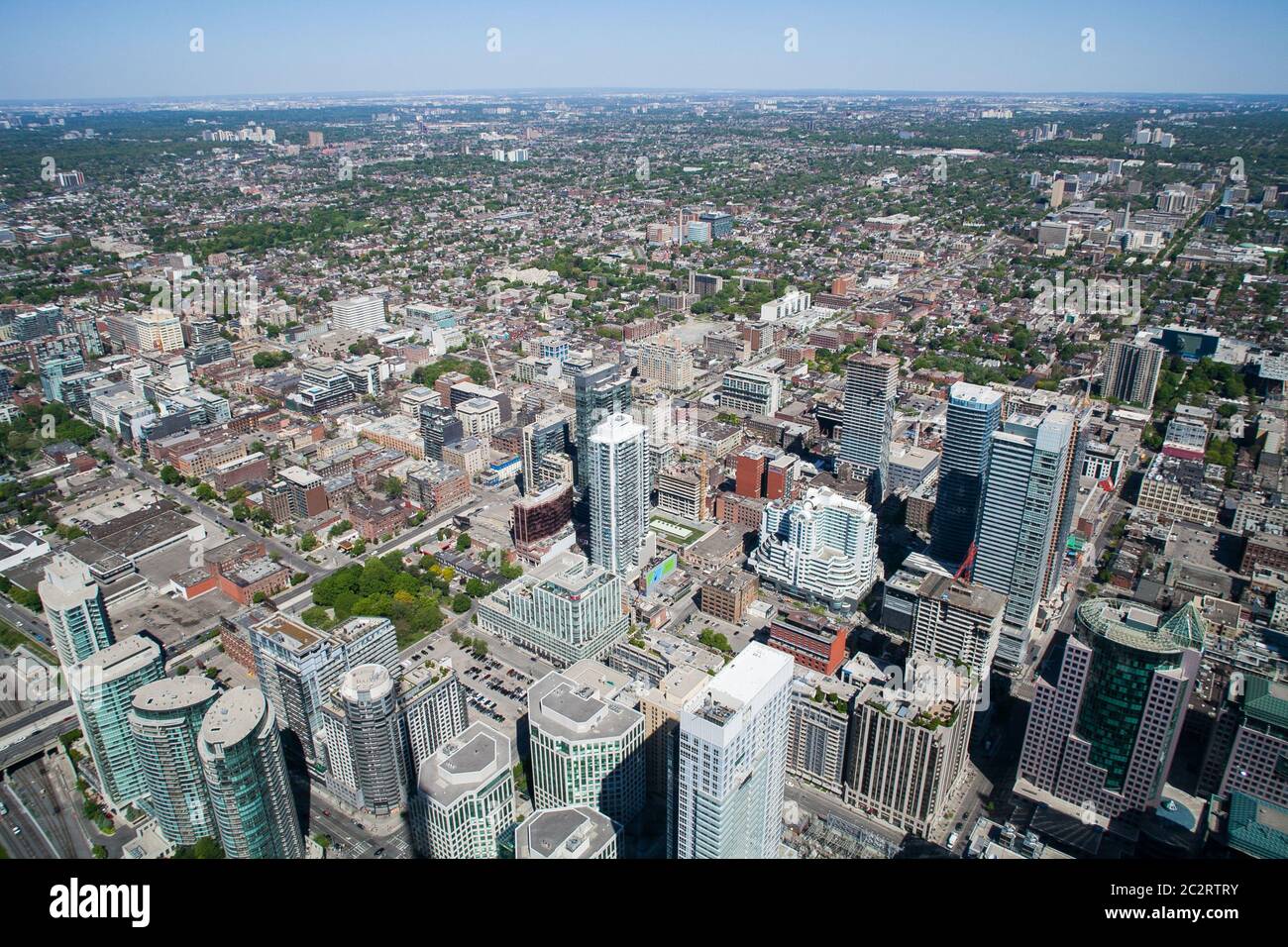 Toronto scenic cityscape from the Cn Tower top, Ontario, Canada Stock ...
