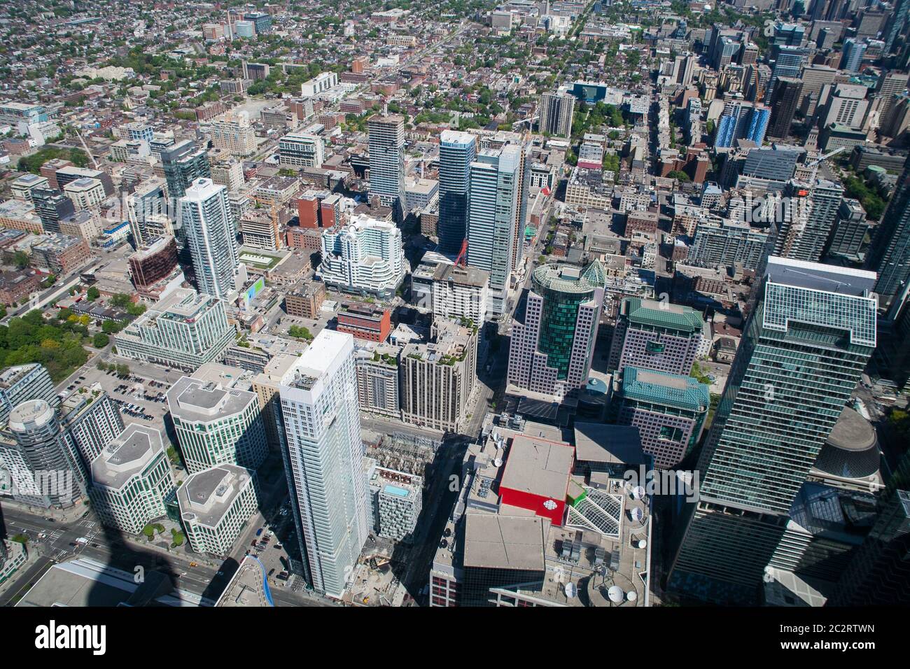 Toronto scenic cityscape from the Cn Tower top, Ontario, Canada Stock ...