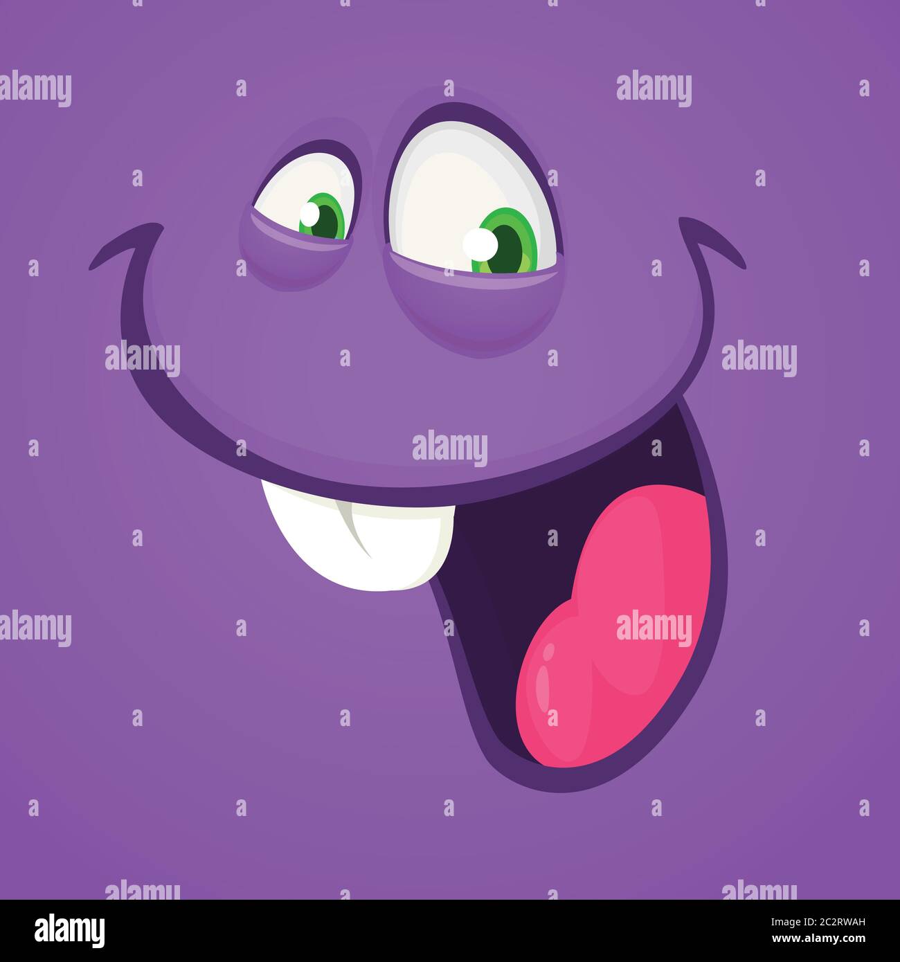 Funny horned monster laughing. Halloween vector illustration Stock ...