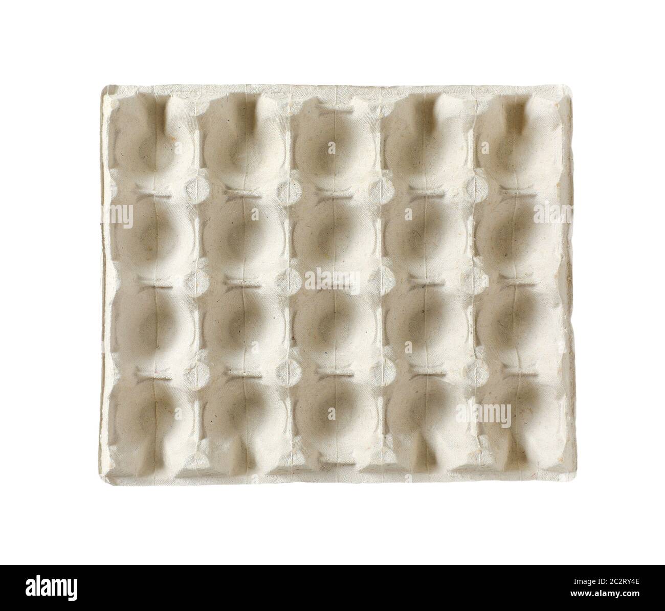 Empty egg carton with twenty dimples isolated on white Stock Photo - Alamy