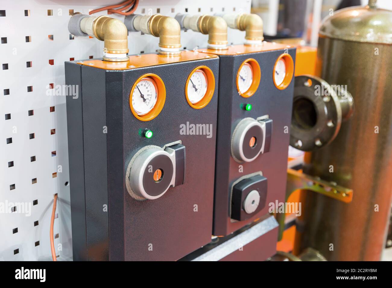 Side view of modular block of heating system Stock Photo - Alamy