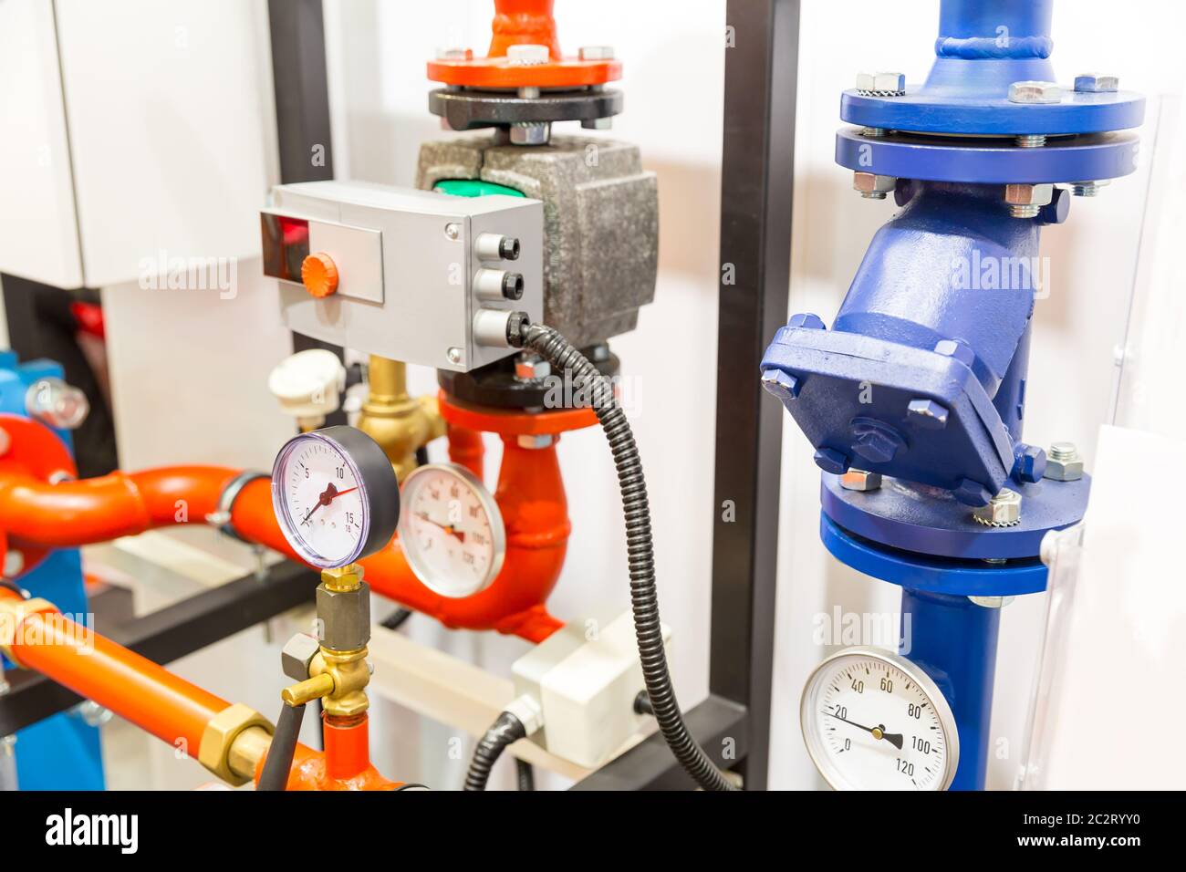 Side view of modular block of heating system Stock Photo - Alamy