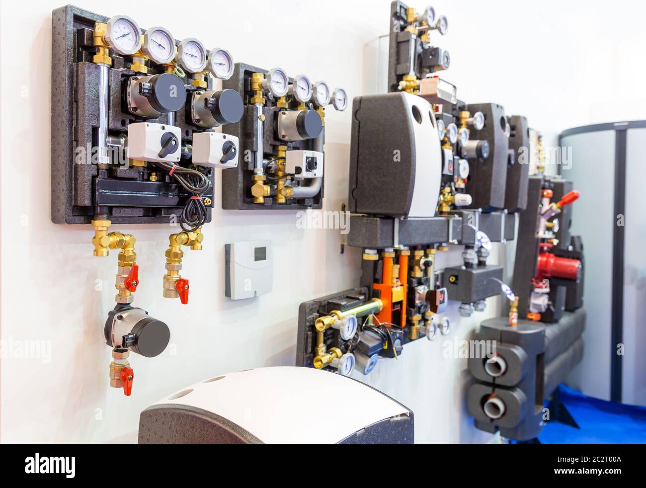 Side view of modular block of heating system Stock Photo - Alamy
