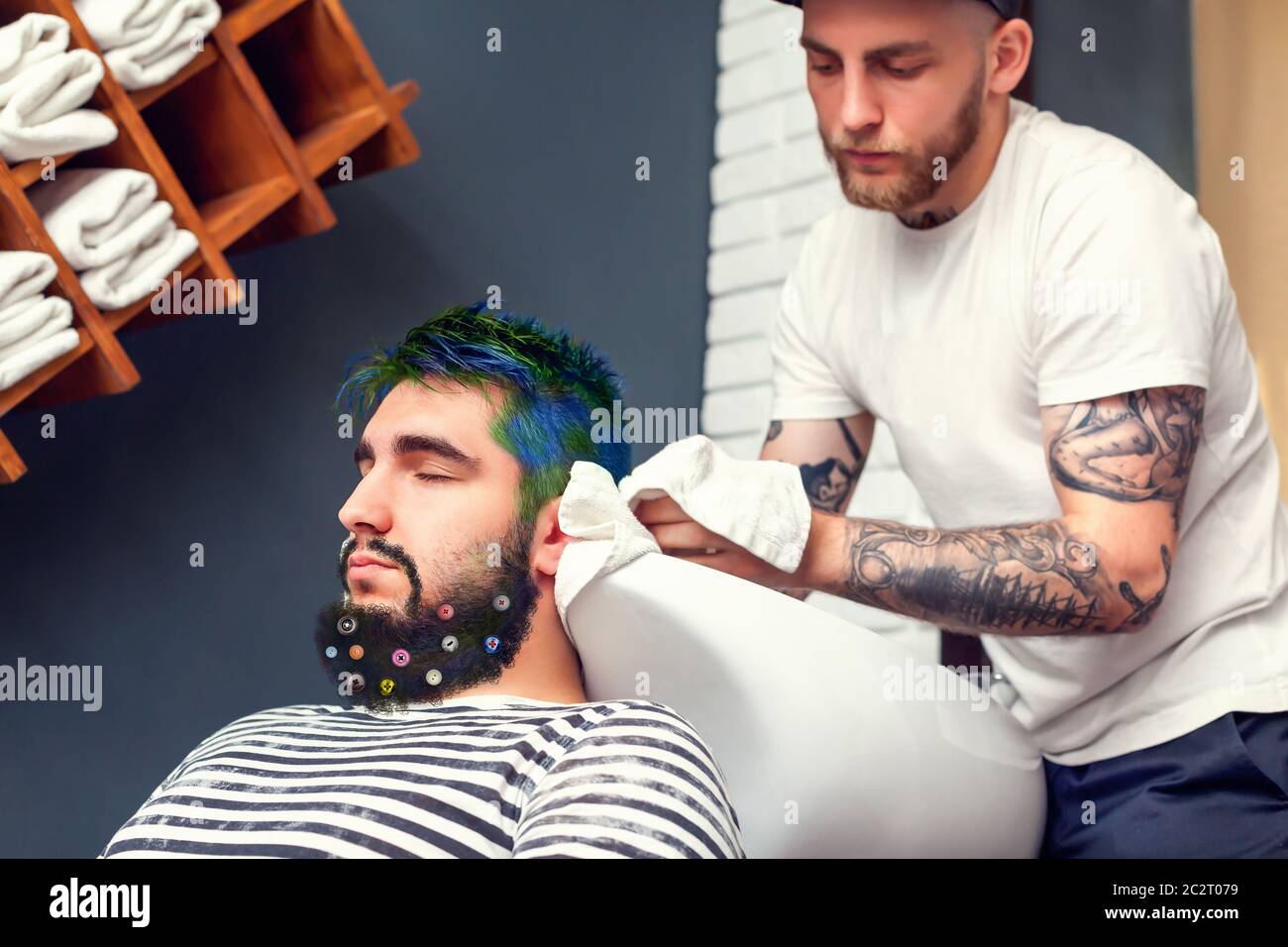 Wiping his head hi-res stock photography and images - Alamy