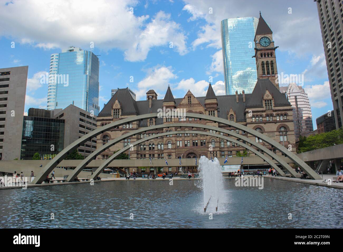 The fountain in front of the new City Hall in Toronto, Ontario, Canada ...