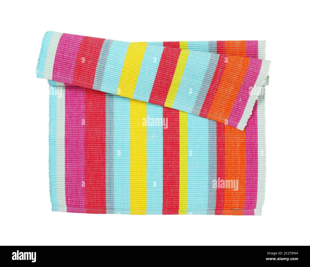 Colorful striped ribbed woven cotton place mat isolated on white Stock ...