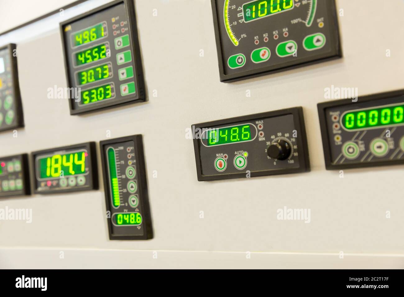 Water control panel, electronic displays, leds, buttons and switches ...