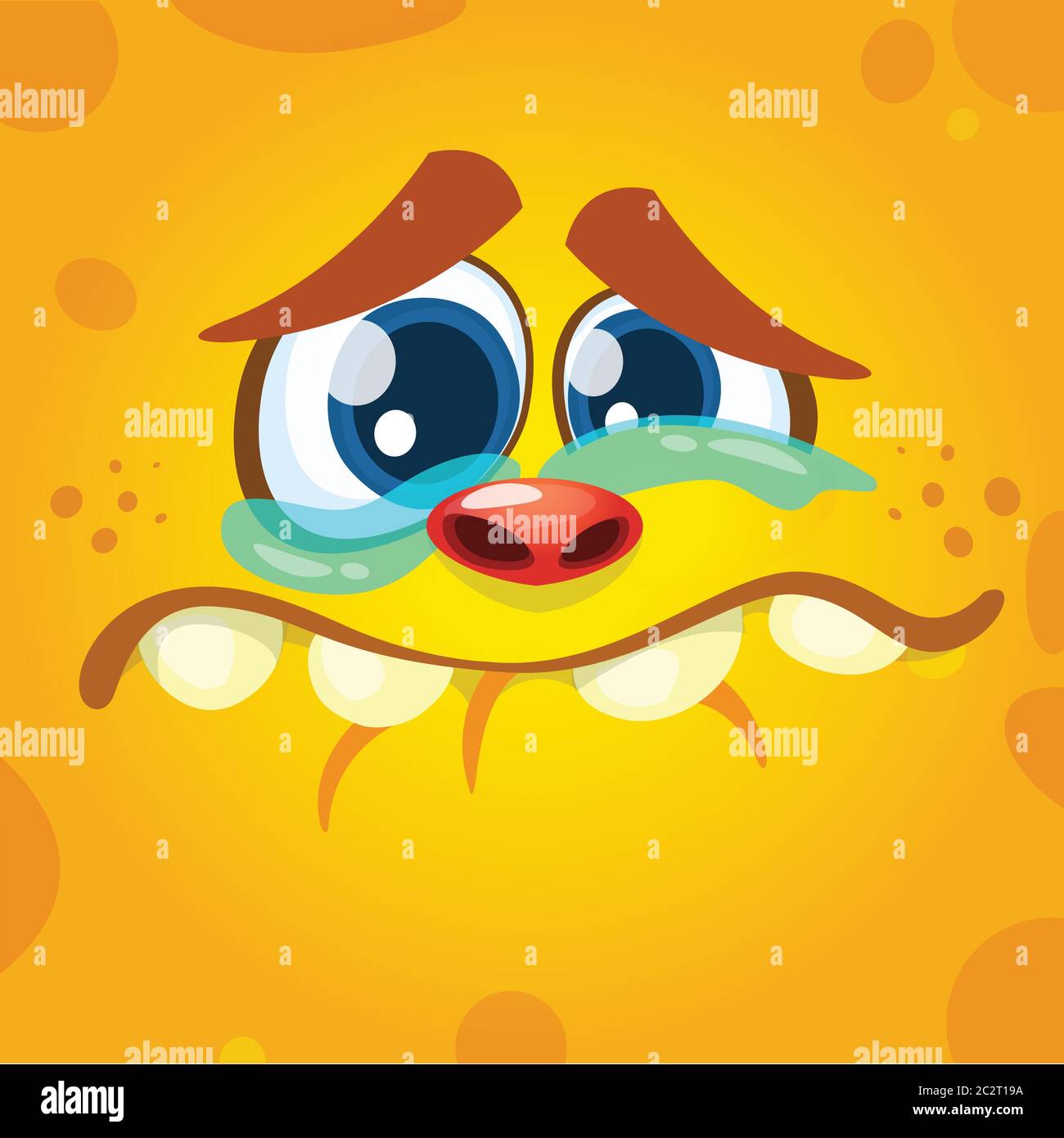 Cartoon of Crying Funny Monster face avatar. Vector illustration for ...