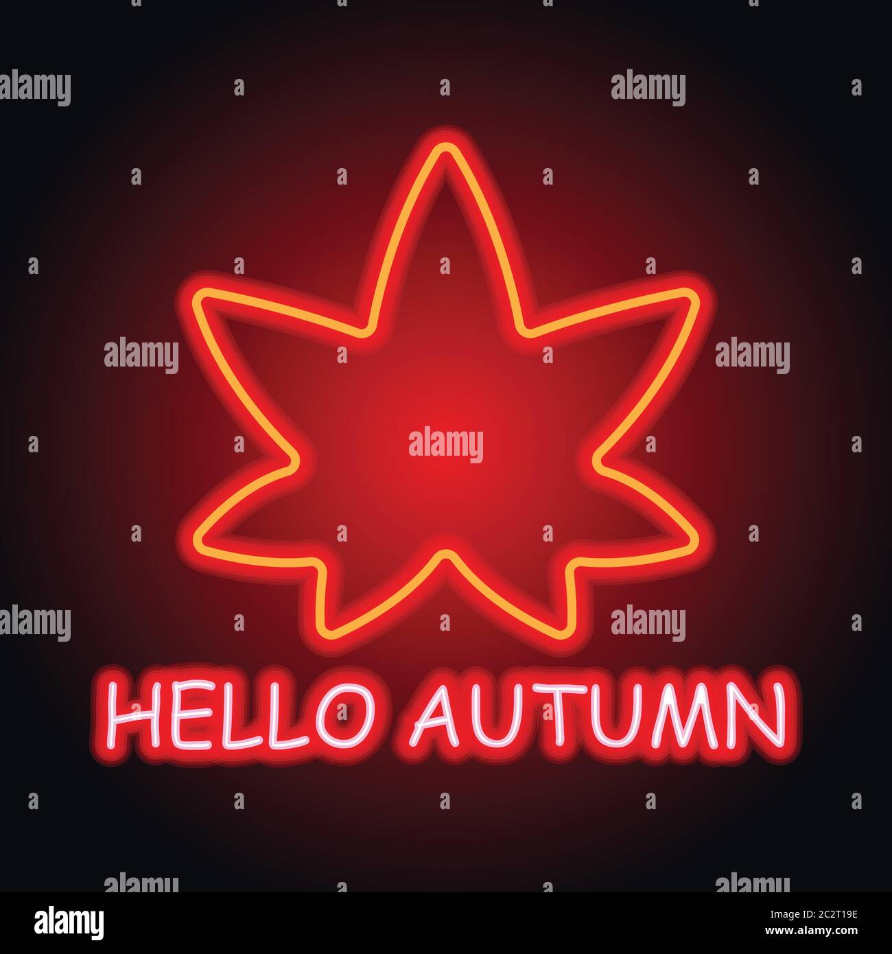 autumn season with neon light effect. vector illustration Stock Vector ...