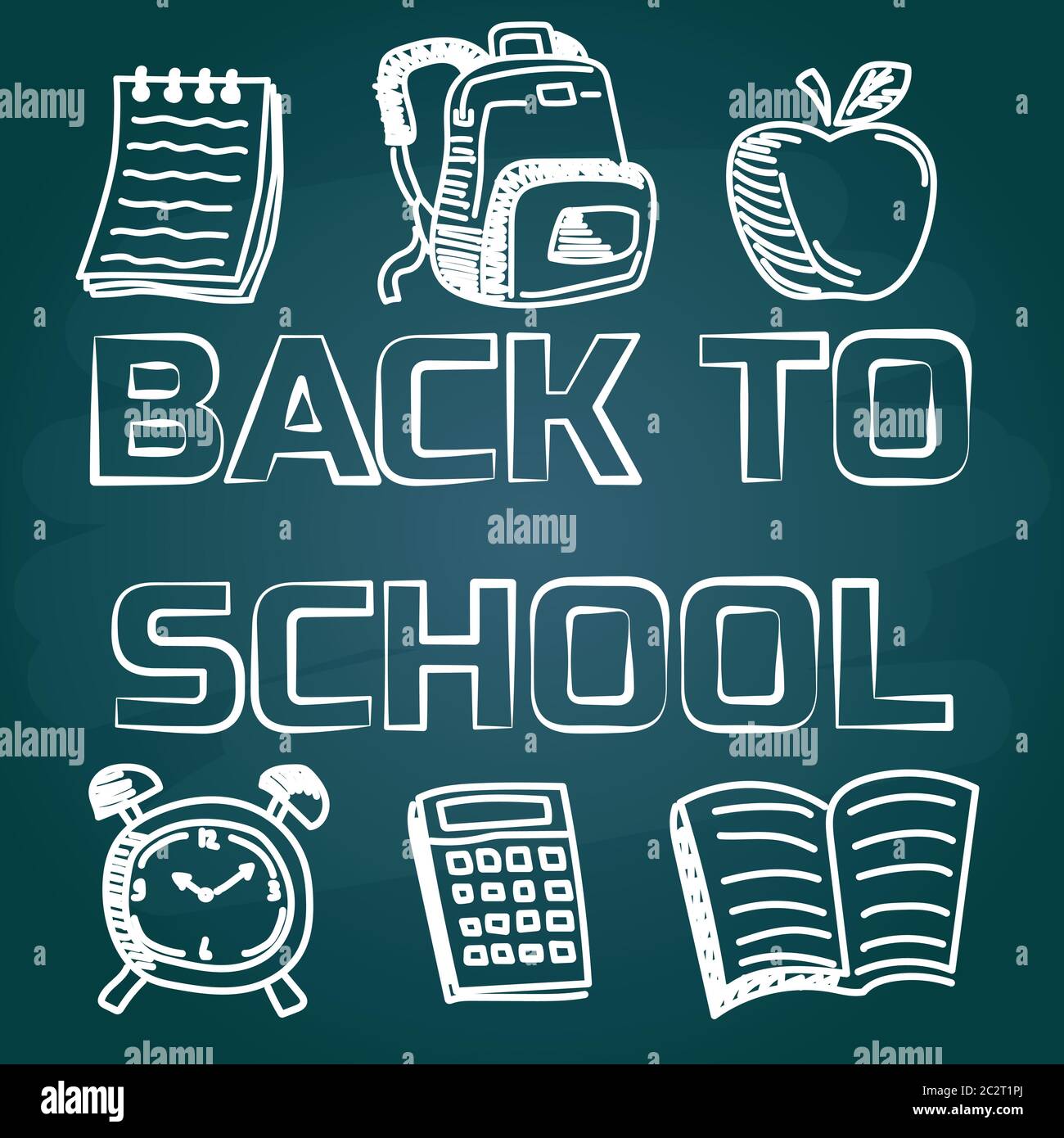 back to school with chalk font on blackboard Stock Vector Image & Art ...