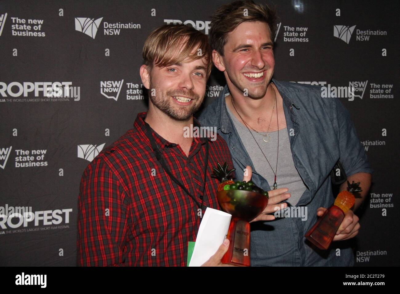 Matt Hardie (director/actor) and Aaron Tsindos (actor) pictured after ...