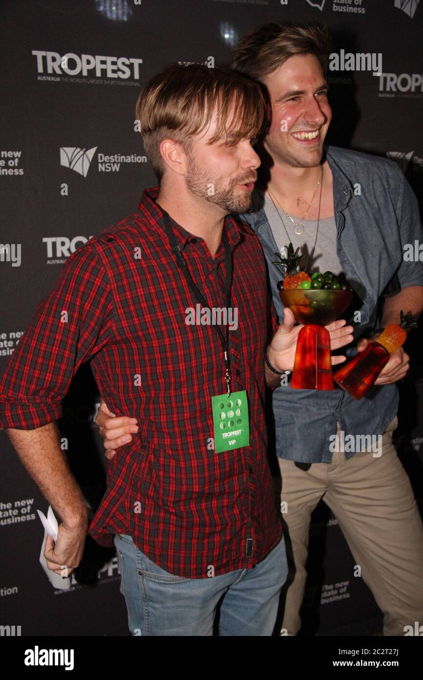 Matt Hardie (director/actor) and Aaron Tsindos (actor) pictured after ...