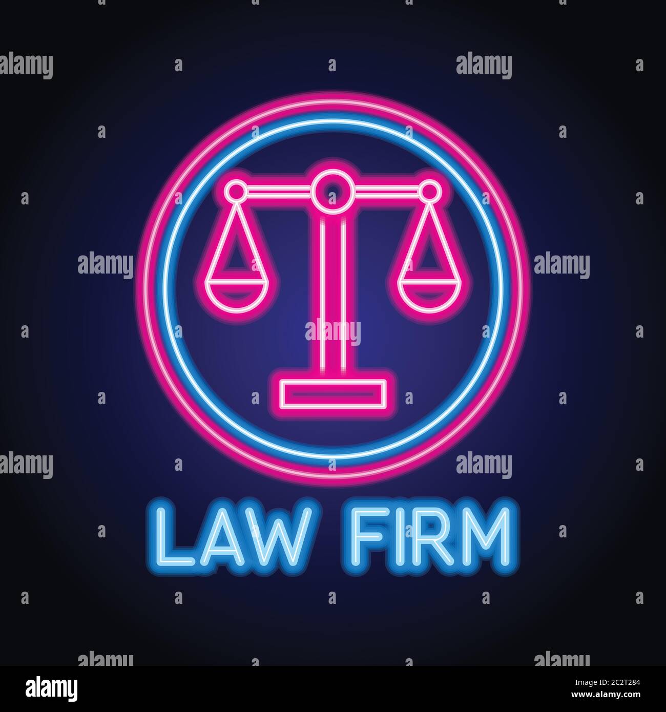 law firm advertisement plank for law firm office with neon light effect ...