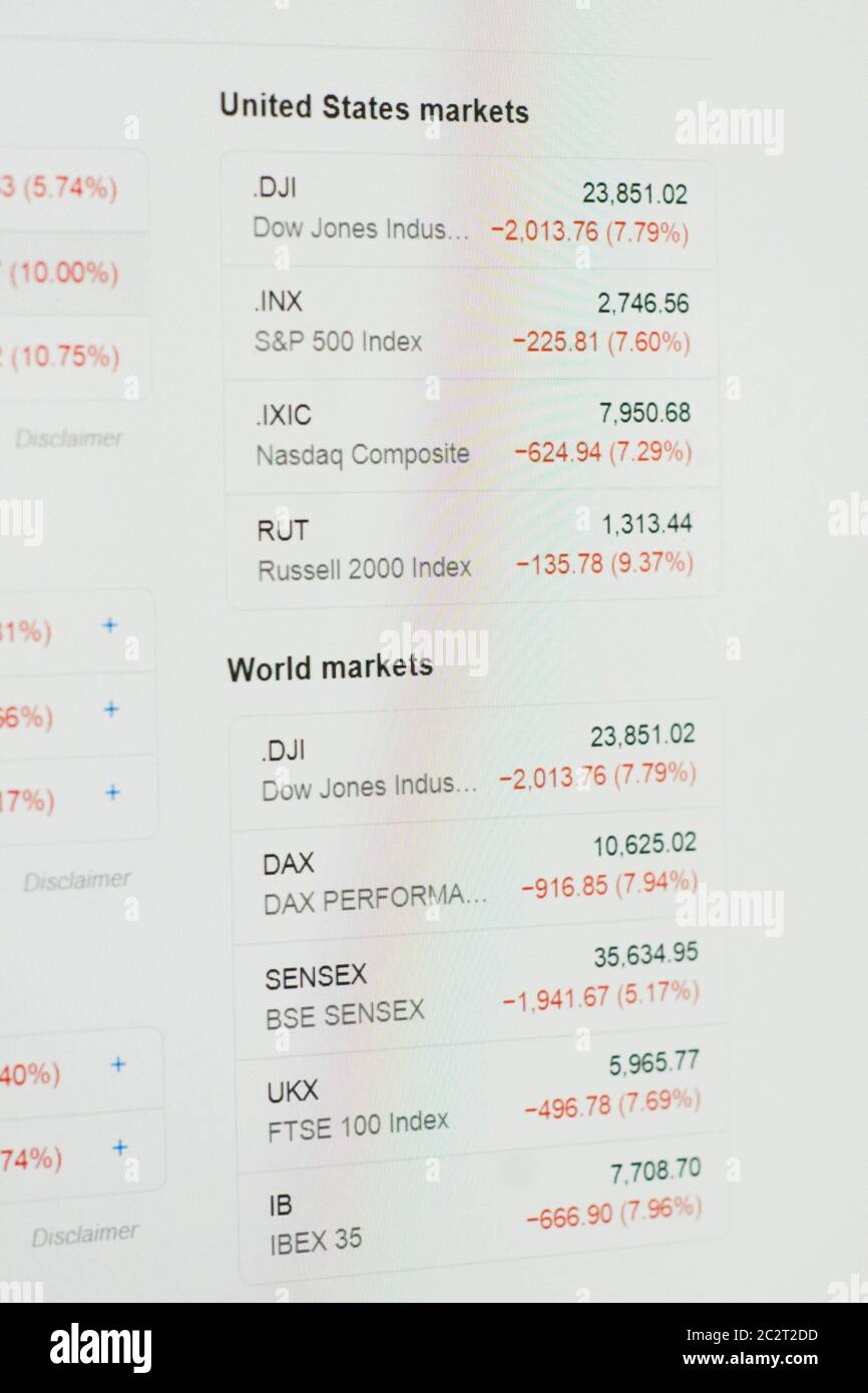 Stock market crash screen hi-res stock photography and images - Alamy