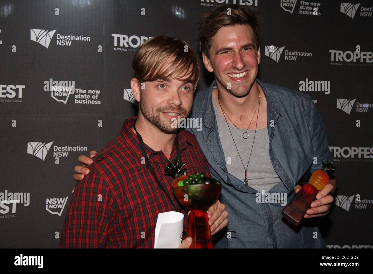 Matt Hardie (director/actor) and Aaron Tsindos (actor) pictured after ...