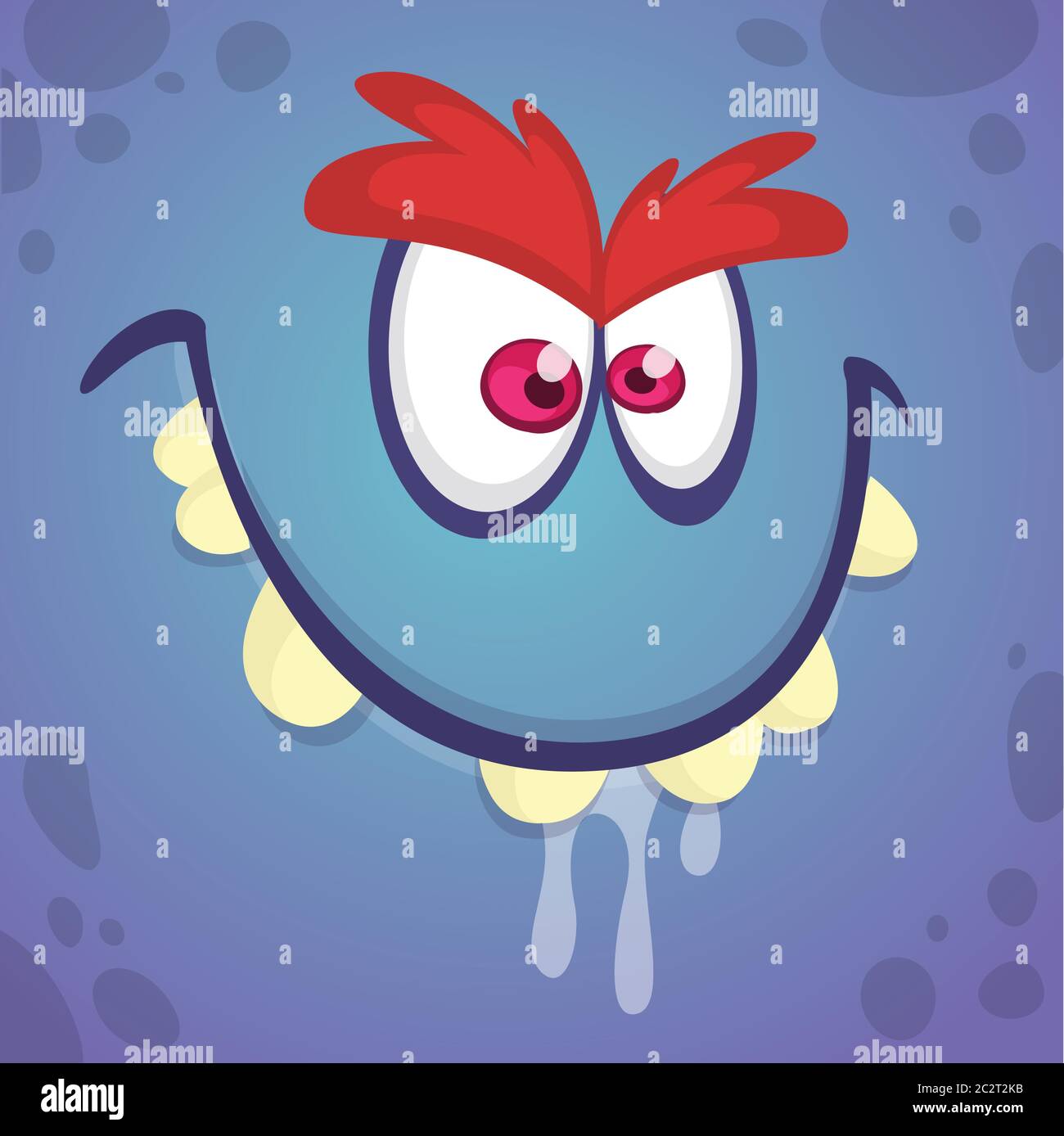 Cool cartoon angry troll monster face. Vector illustration for ...