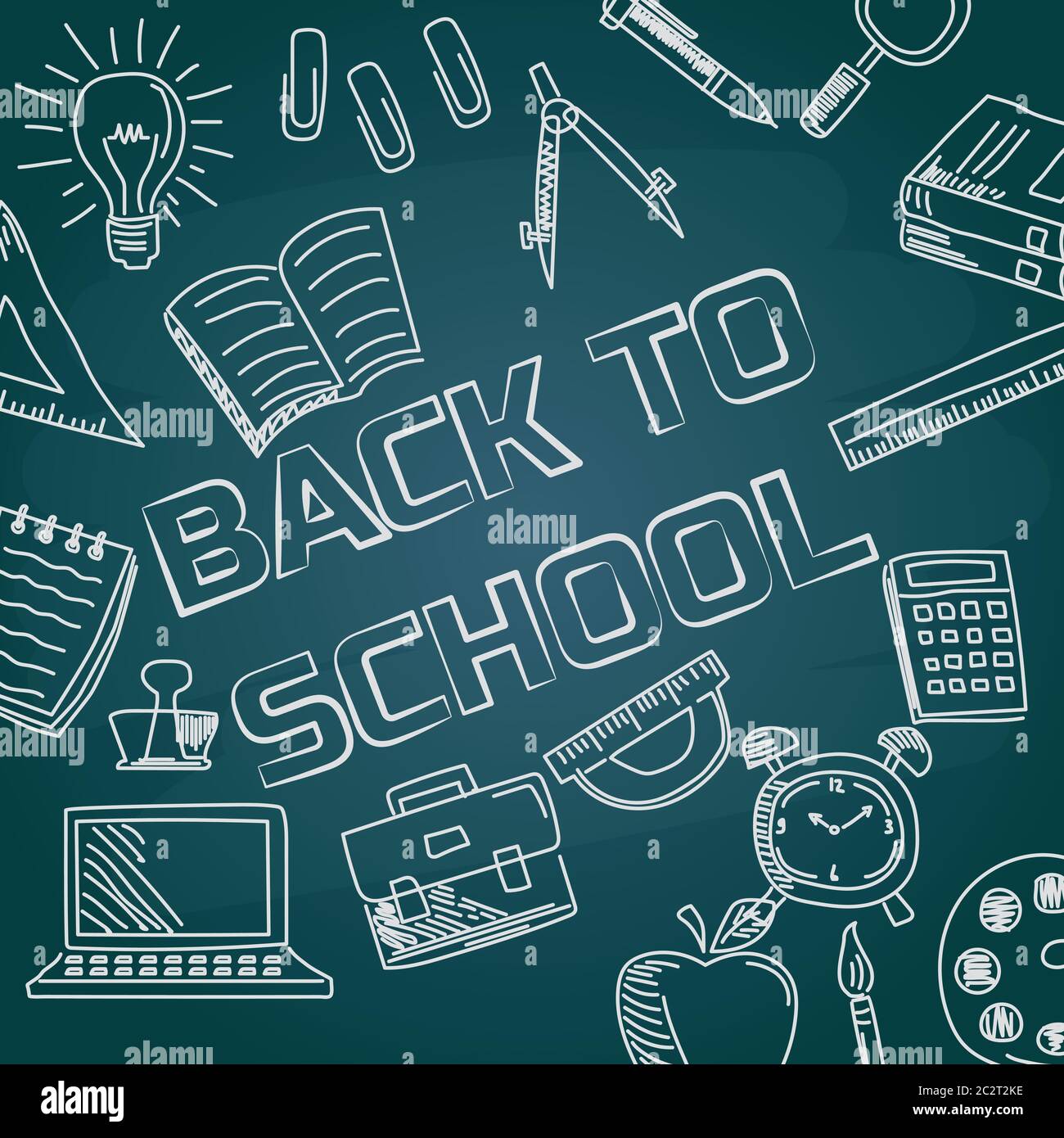 back to school with chalk font on blackboard Stock Vector Image & Art ...