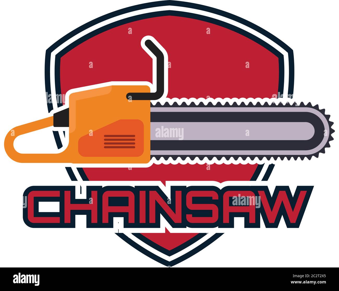 chainsaw logo isolated on white background. vector illustration Stock ...