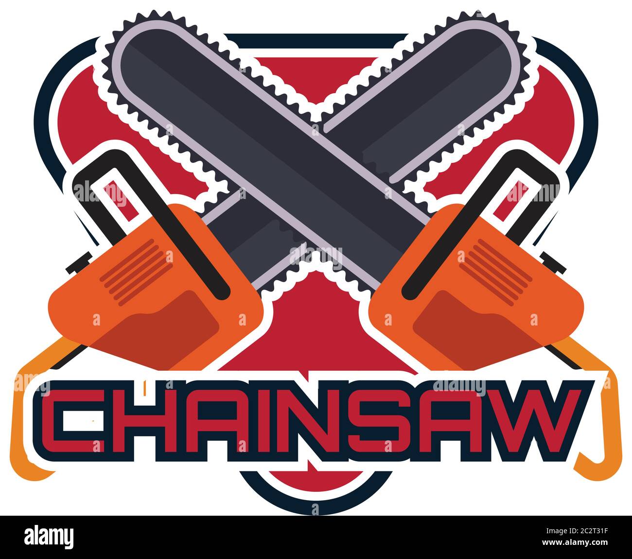 chainsaw logo isolated on white background. vector illustration Stock ...