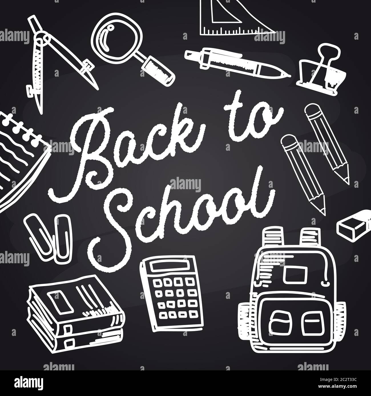 back to school with chalk font on blackboard Stock Vector Image & Art ...