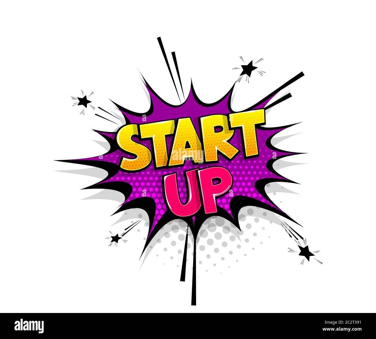 Comic text start up speech bubble pop art style Stock Vector Image ...