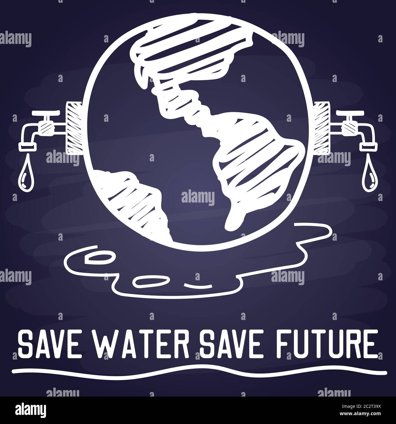 save water save future with chalk font style for go green concept ...