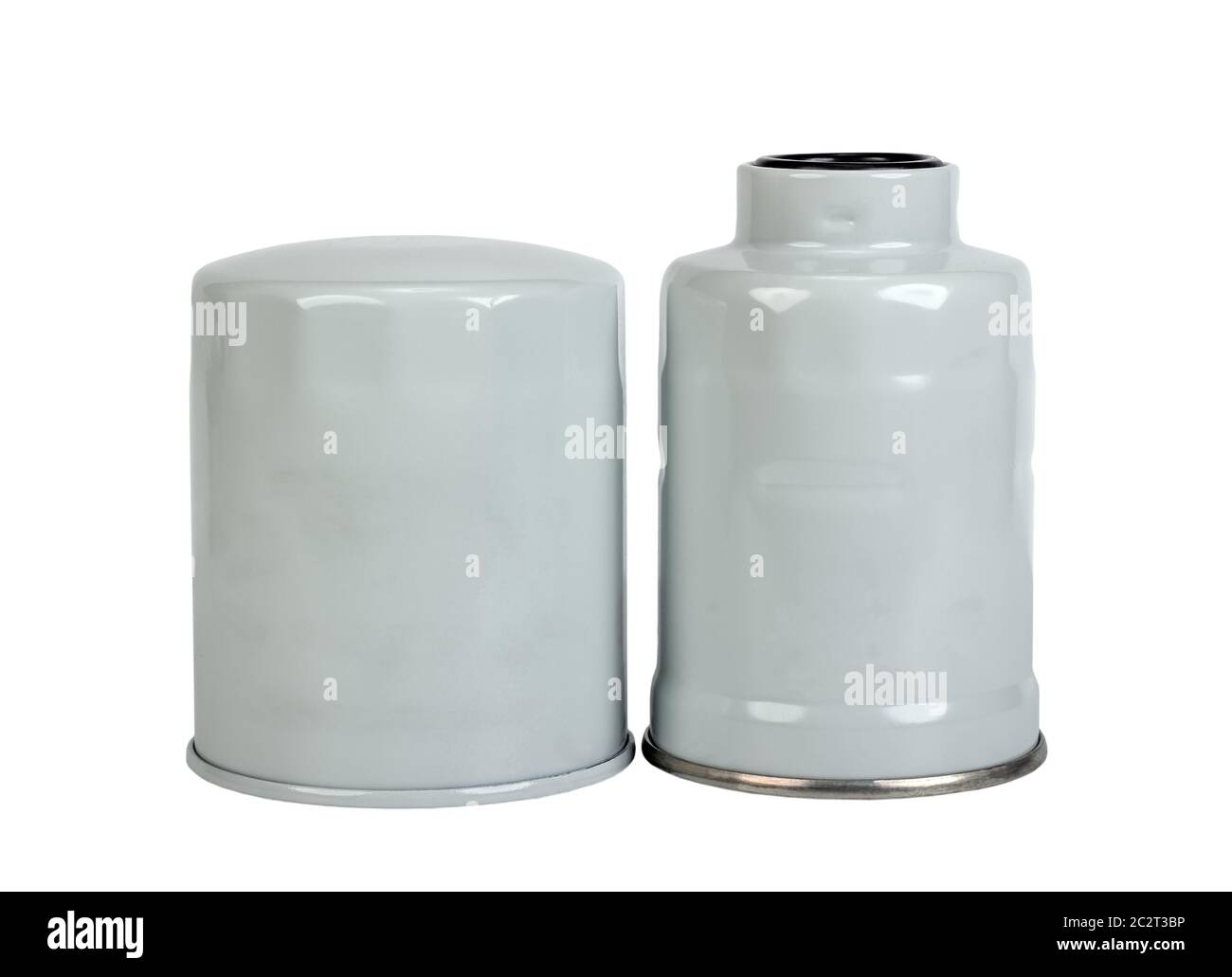 Fuel and oil motor filter isolated on white background Stock Photo - Alamy