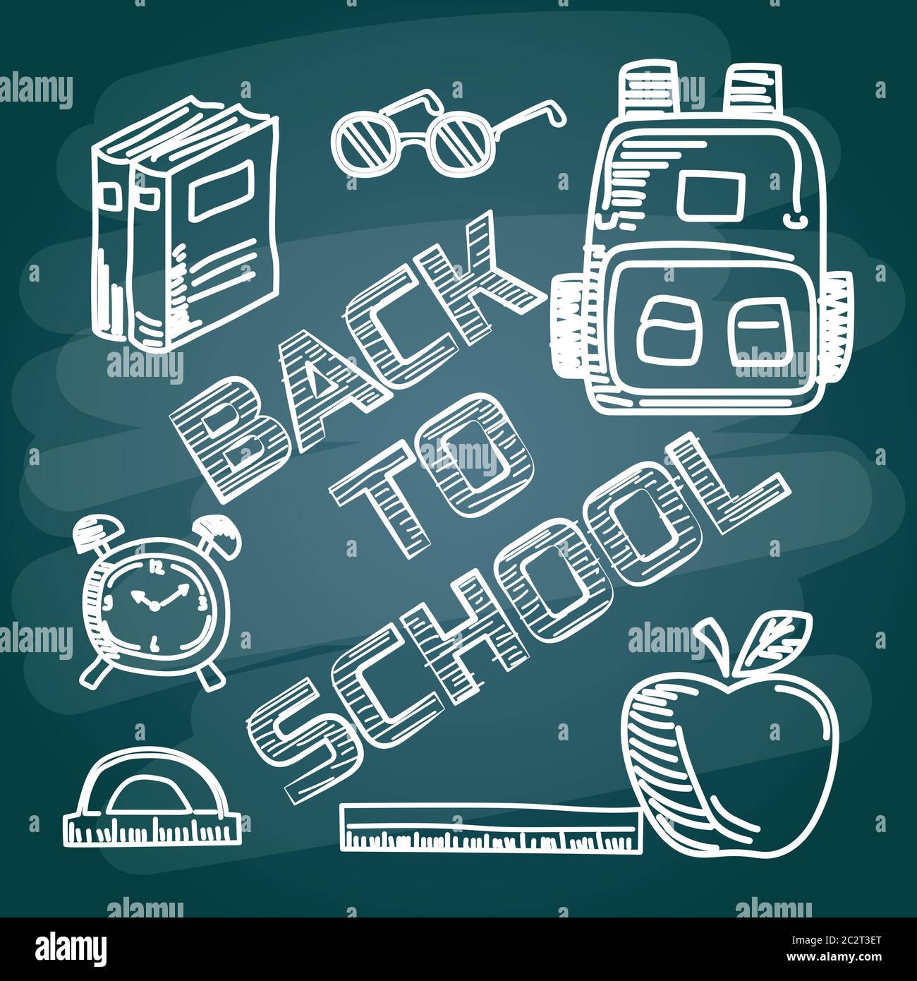 back to school with chalk font on blackboard Stock Vector Image & Art ...