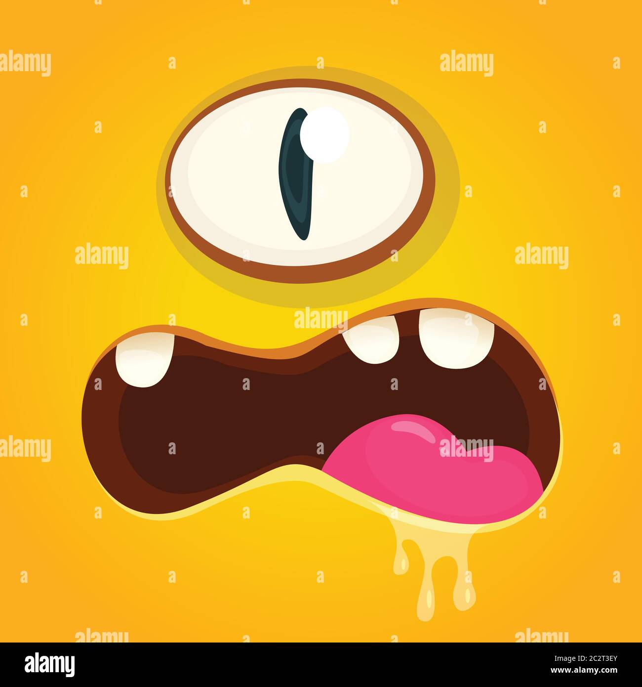 Funny Monster One Eye Face. Vector illustration. Halloween cartoon ...