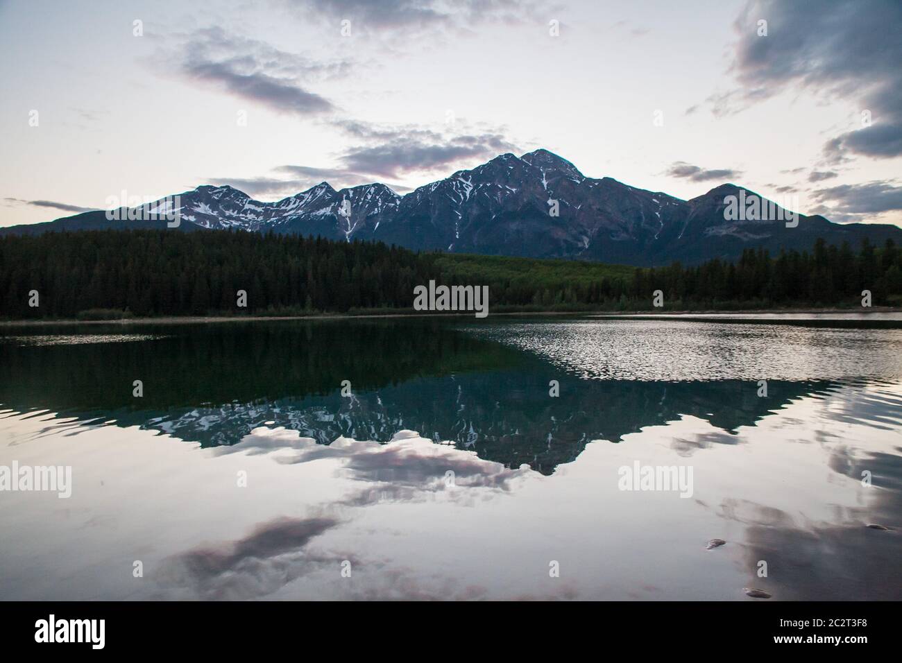 Patricia Lake night landscape, Jasper National Park, Alberta, Canada ...