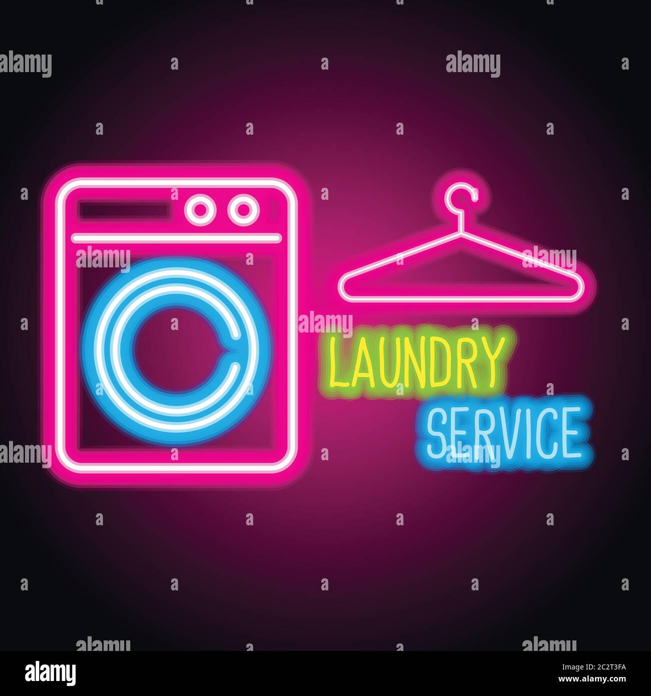 Neon laundry sign Stock Vector Images - Alamy