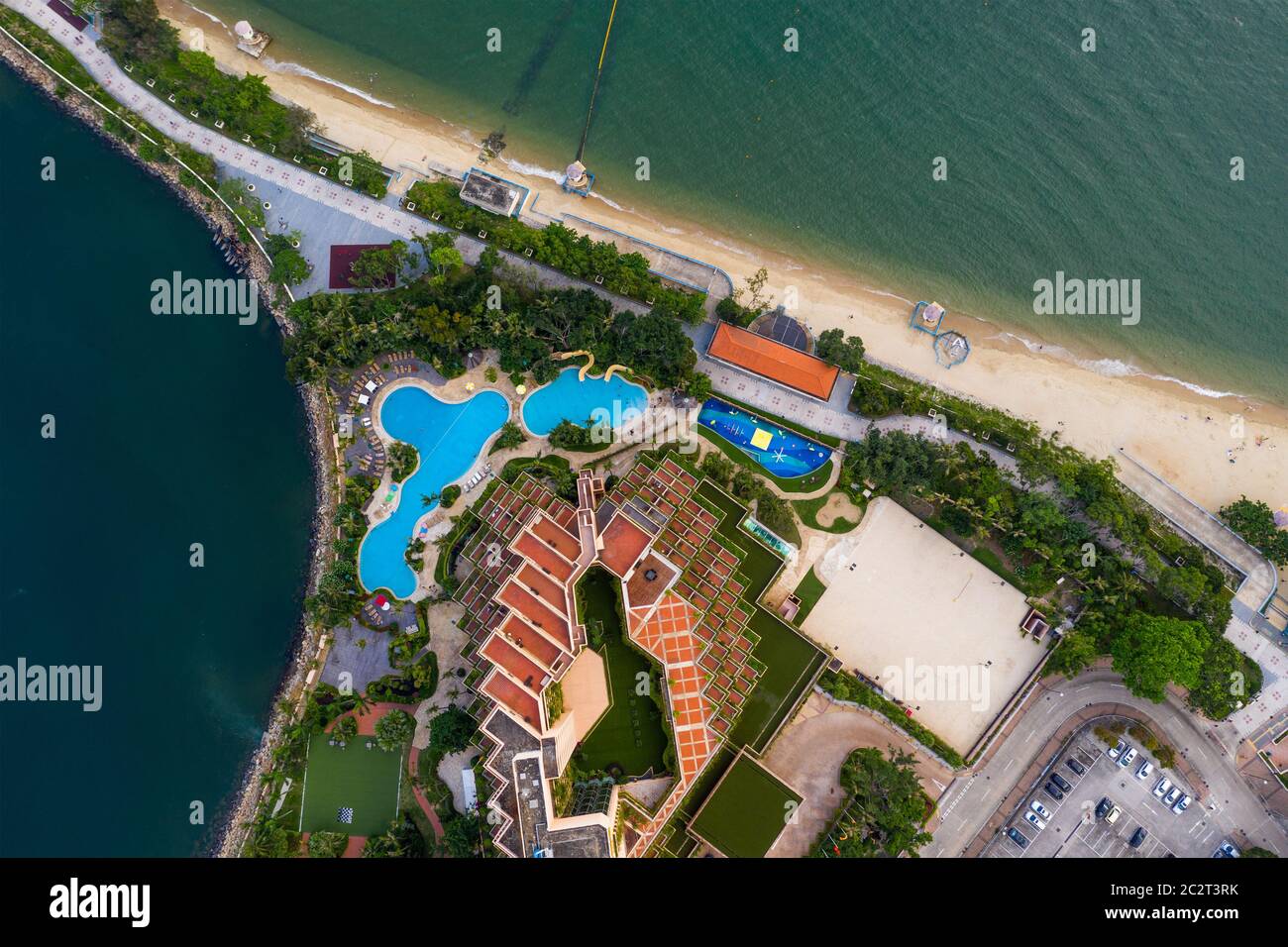 Tuen Mun, Hong Kong 16 May 2019: Aerial view of Hong Kong gold coast ...