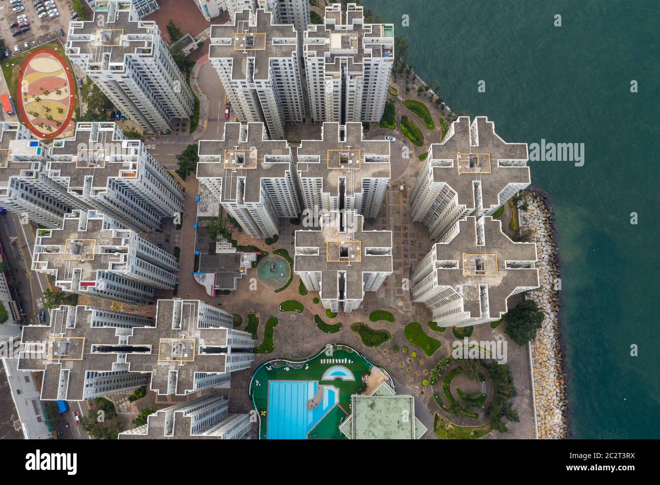 Chai Wan, Hong kong 02 May 2019: Aerial view of Hong Kong residential ...