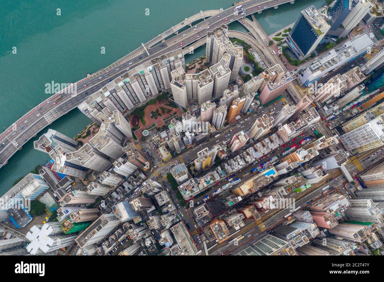 North Point, Hong Kong 01 June 2019: Top down view of Hong Kong ...