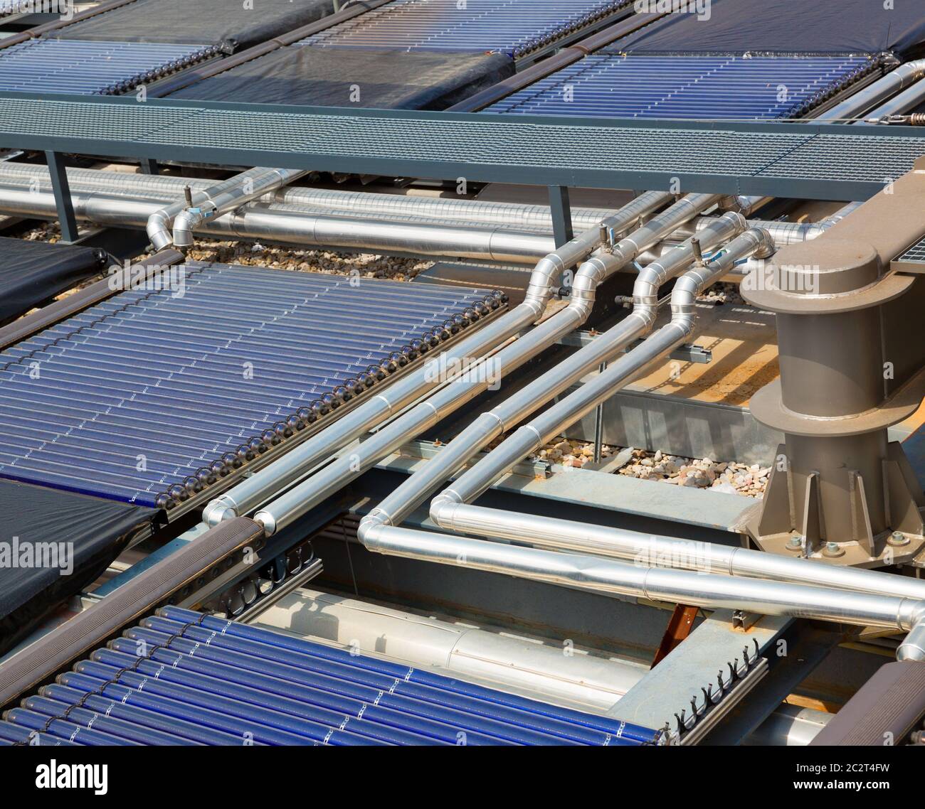 Water solar panels on roof Stock Photo - Alamy