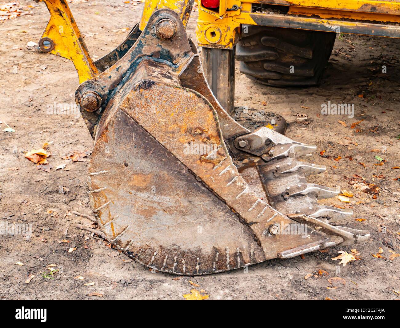 Iron bucket of a construction excavator. Technics Stock Photo - Alamy