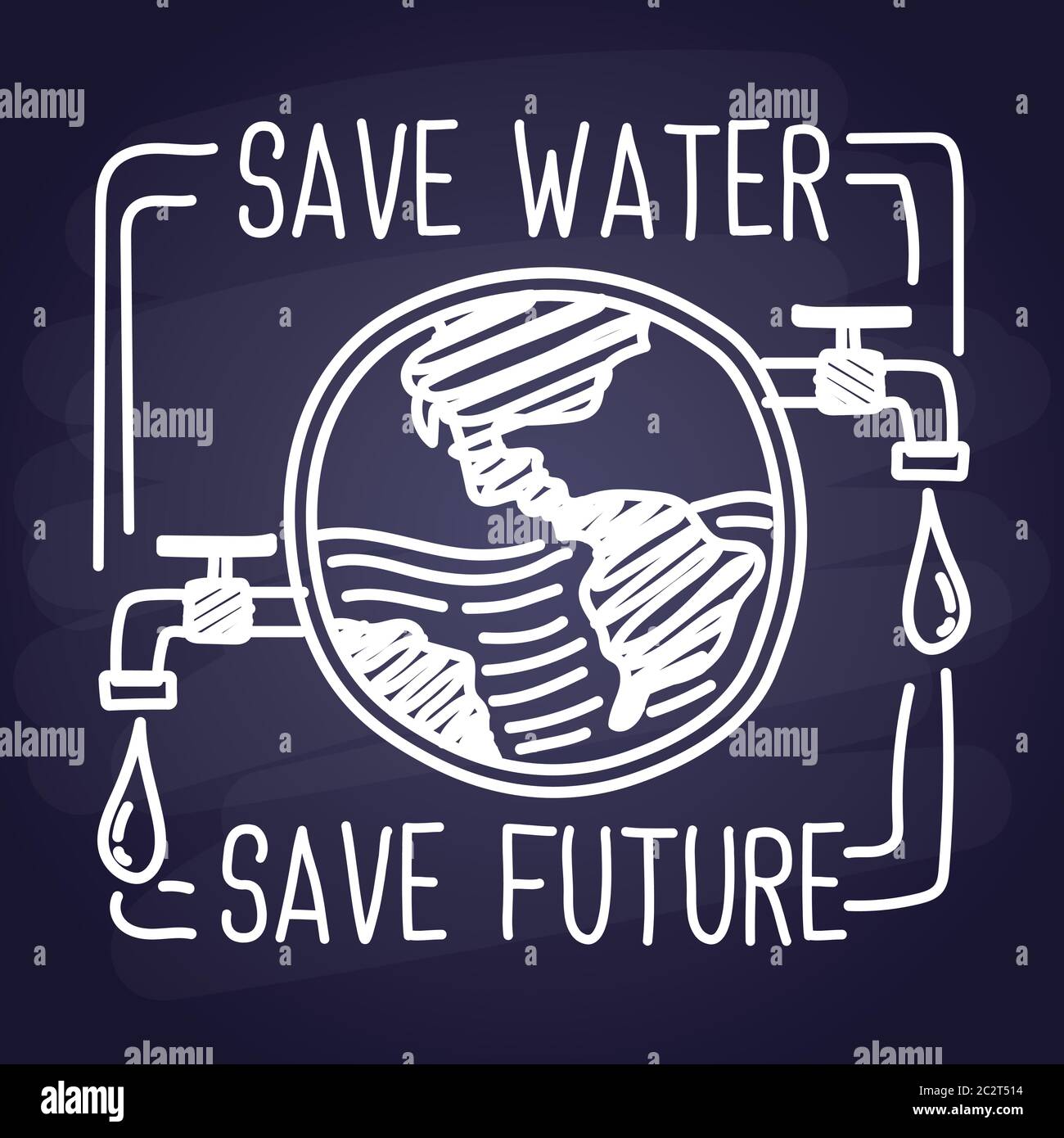 save water save future with chalk font style for go green concept ...