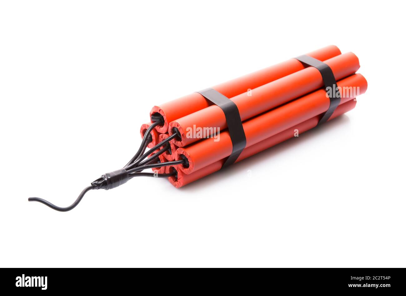 Red explosives isolated over white background shot Stock Photo - Alamy