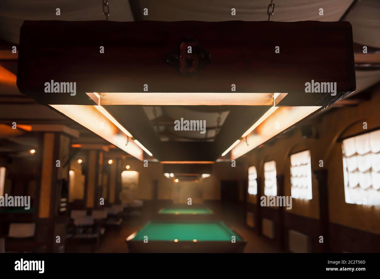 Top view of billiard saloon Stock Photo - Alamy