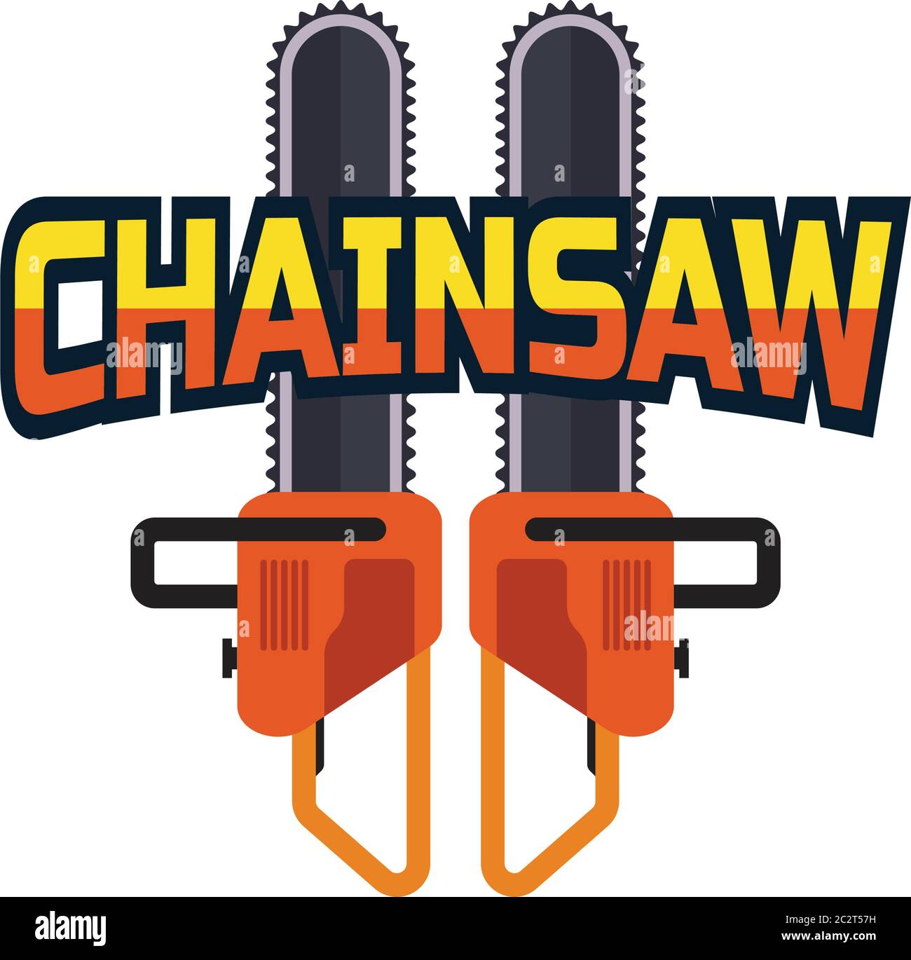 chainsaw logo isolated on white background. vector illustration Stock ...