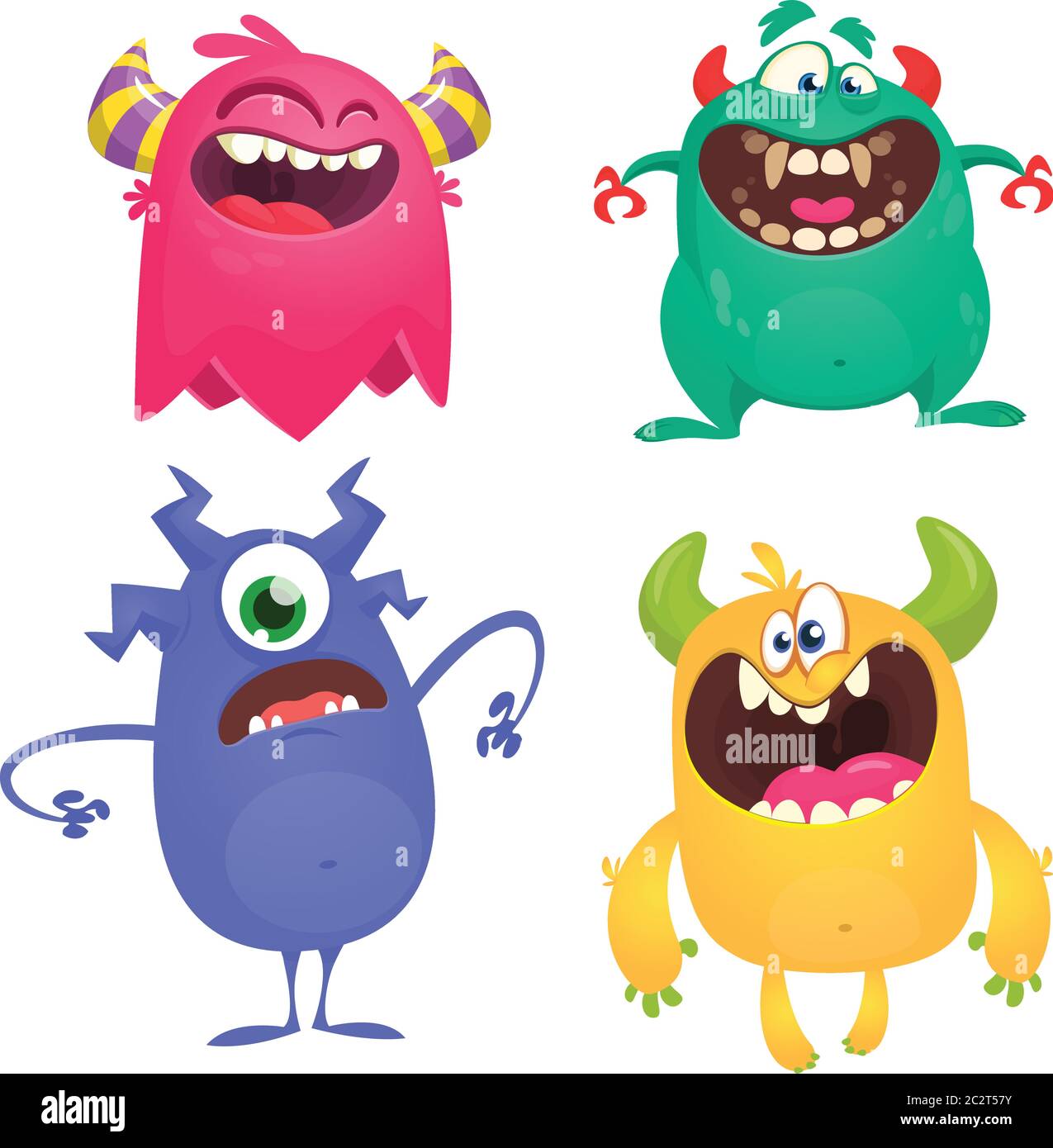 Cute Cartoon Monsters Fuzzy