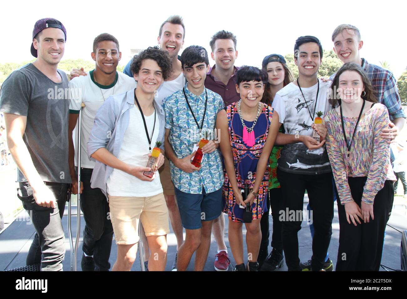 Tropfest Junior December 2013 prize winners with hosts and judges on ...
