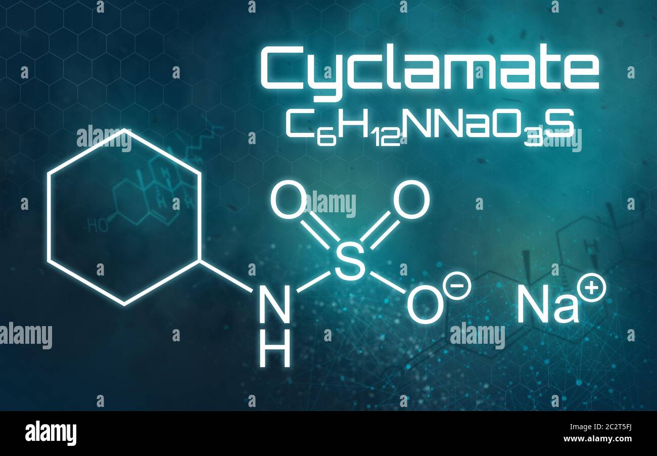 Chemical formula of Sodium cyclamate on a futuristic background Stock ...