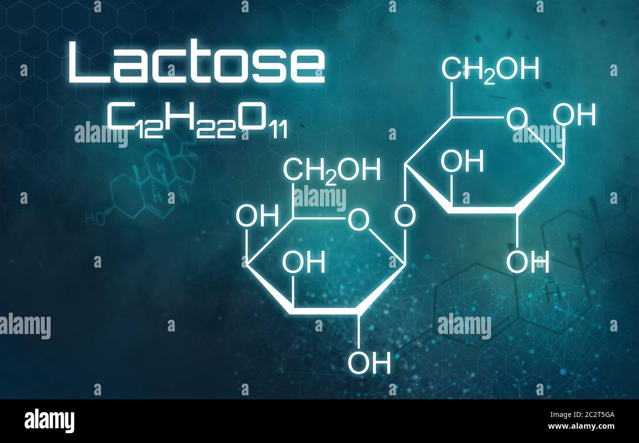 Chemical formula of Lactose on a futuristic background Stock Photo - Alamy