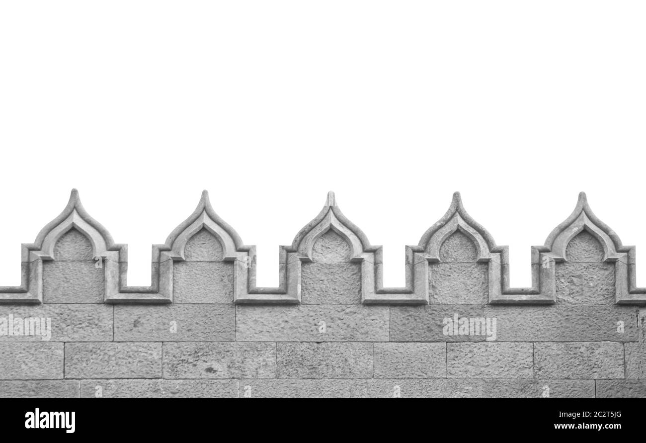Medieval arch wall isolated on white Stock Photo - Alamy